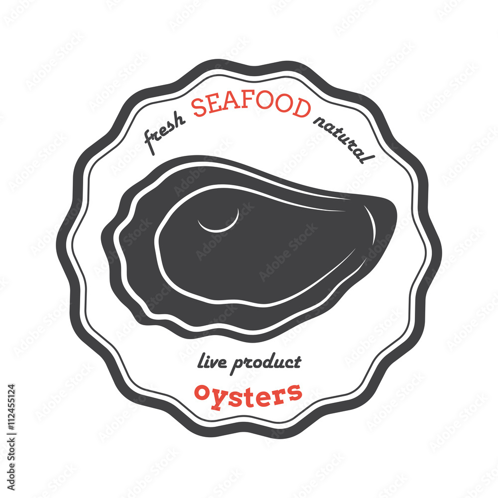Vector oyster silhouette. Oyster logo. Oyster label. Template for ...