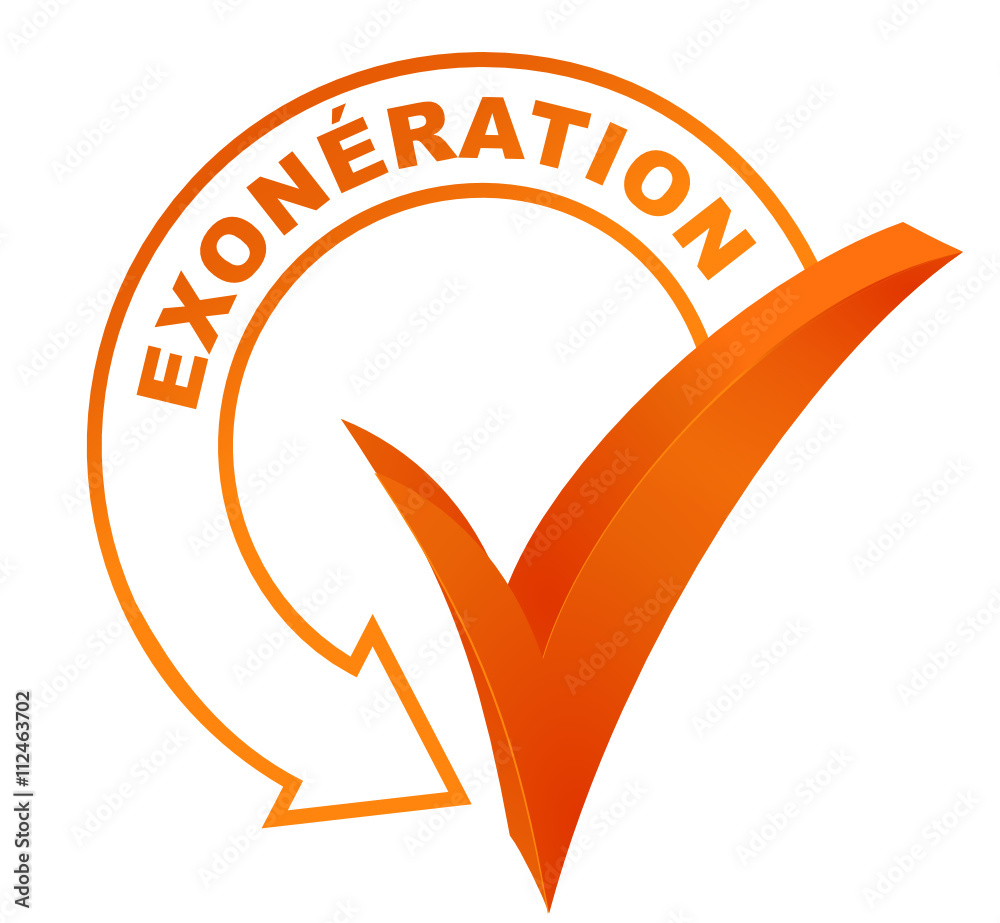 exonération sur symbole validé orange Stock Vector | Adobe Stock