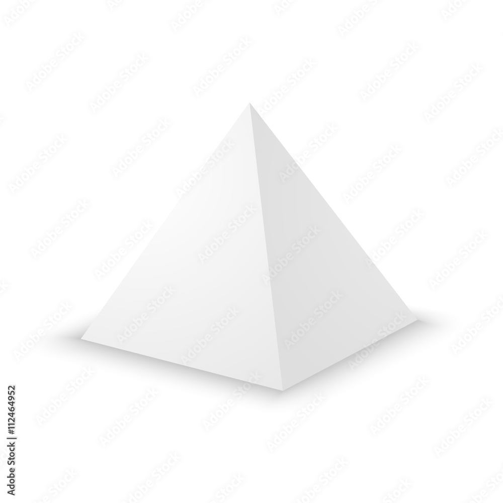 Blank white pyramid, 3d template. Stock Vector | Adobe Stock