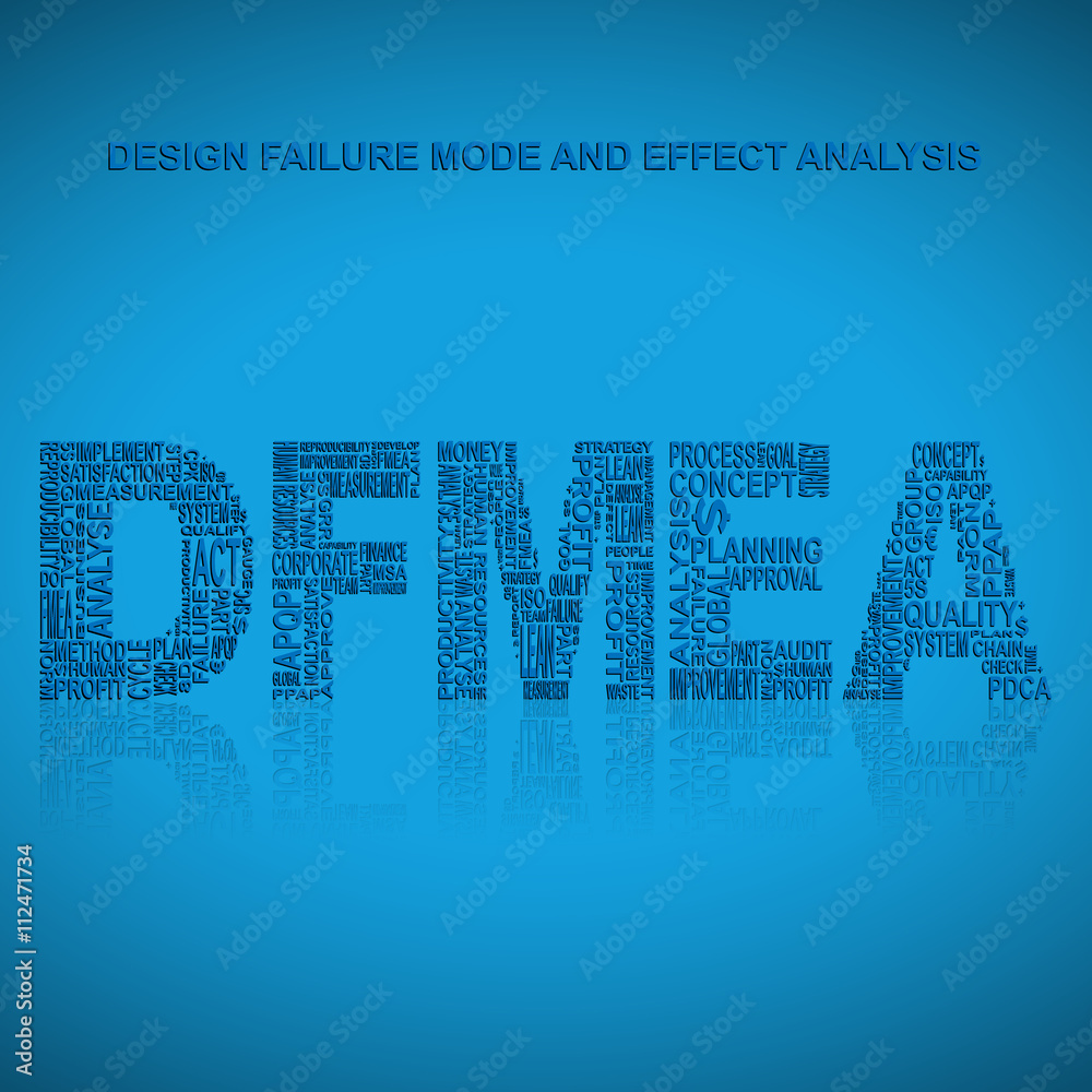 Design failure mode and effect analysis typography background Stock ...