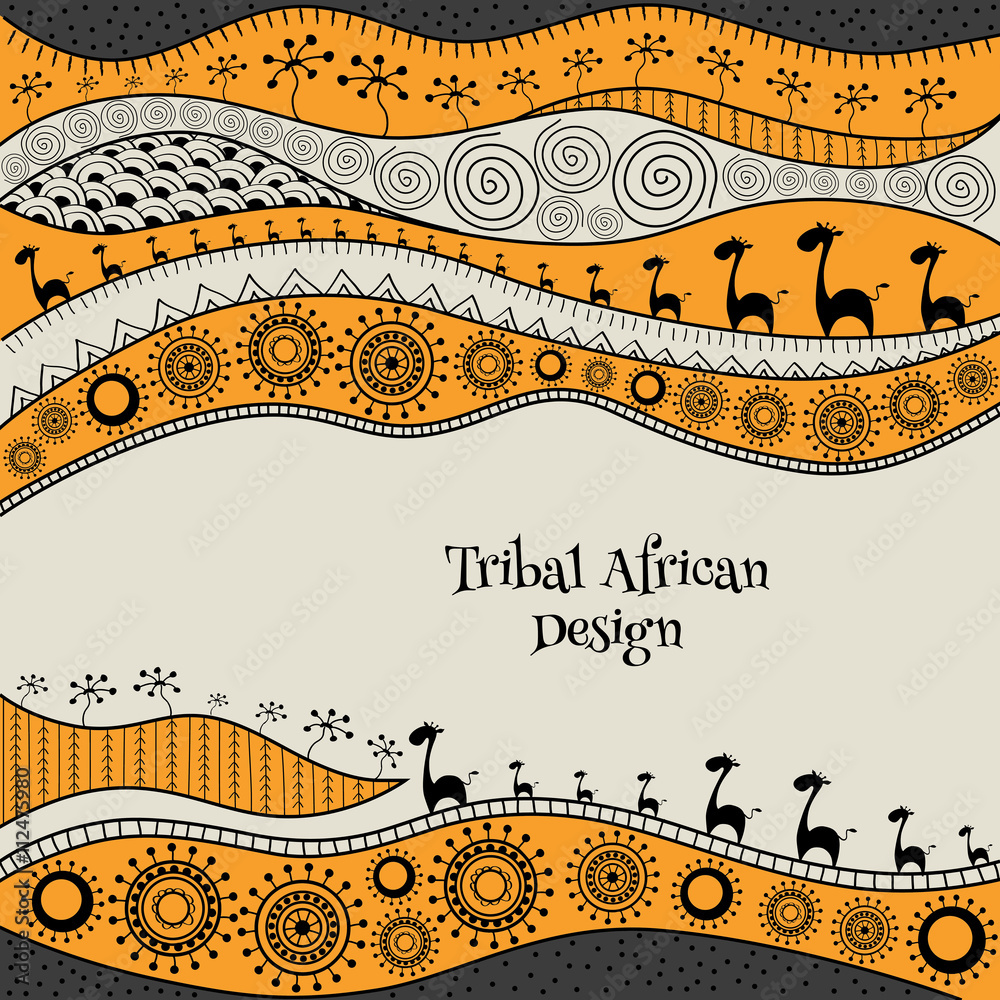 African background design template for cover design, magazine cover ...