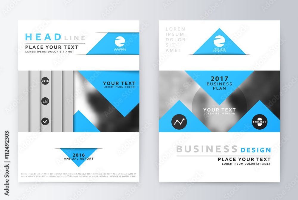 Blue annual Report Brochure. A4 Vector. Annual report design of the ...