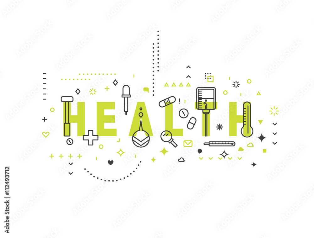 Medicine concept design Health. Creative design elements for websites ...