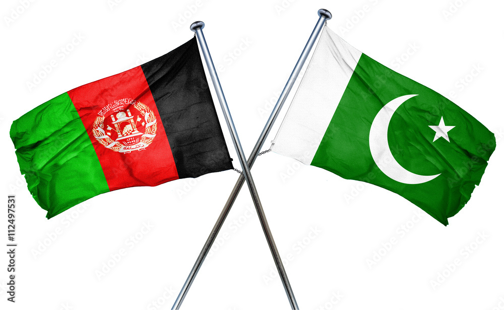 Afghanistan flag with Pakistan flag, 3D rendering Stock Illustration ...