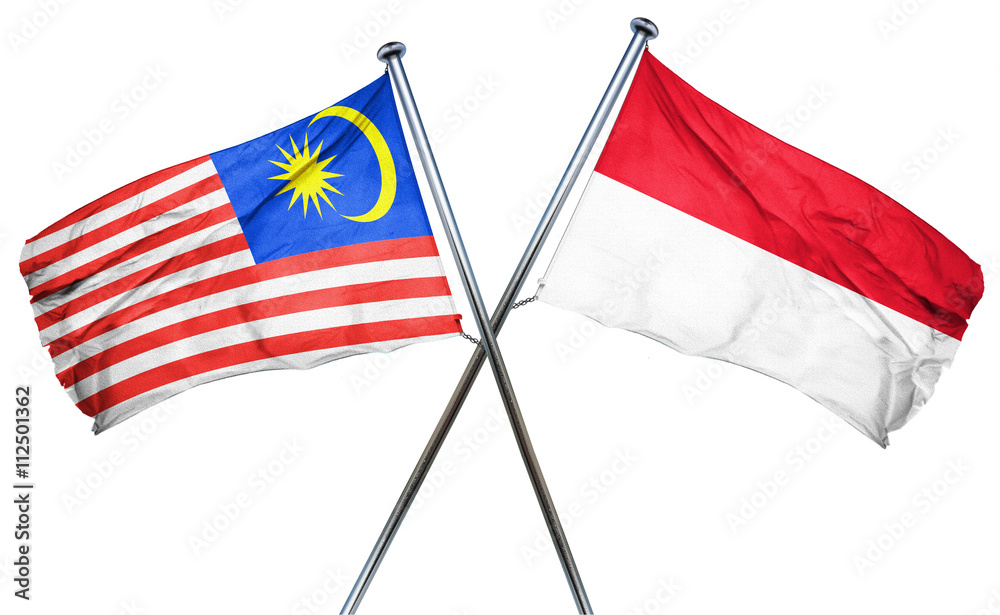 Malaysia flag with Indonesia flag, 3D rendering Stock Illustration ...