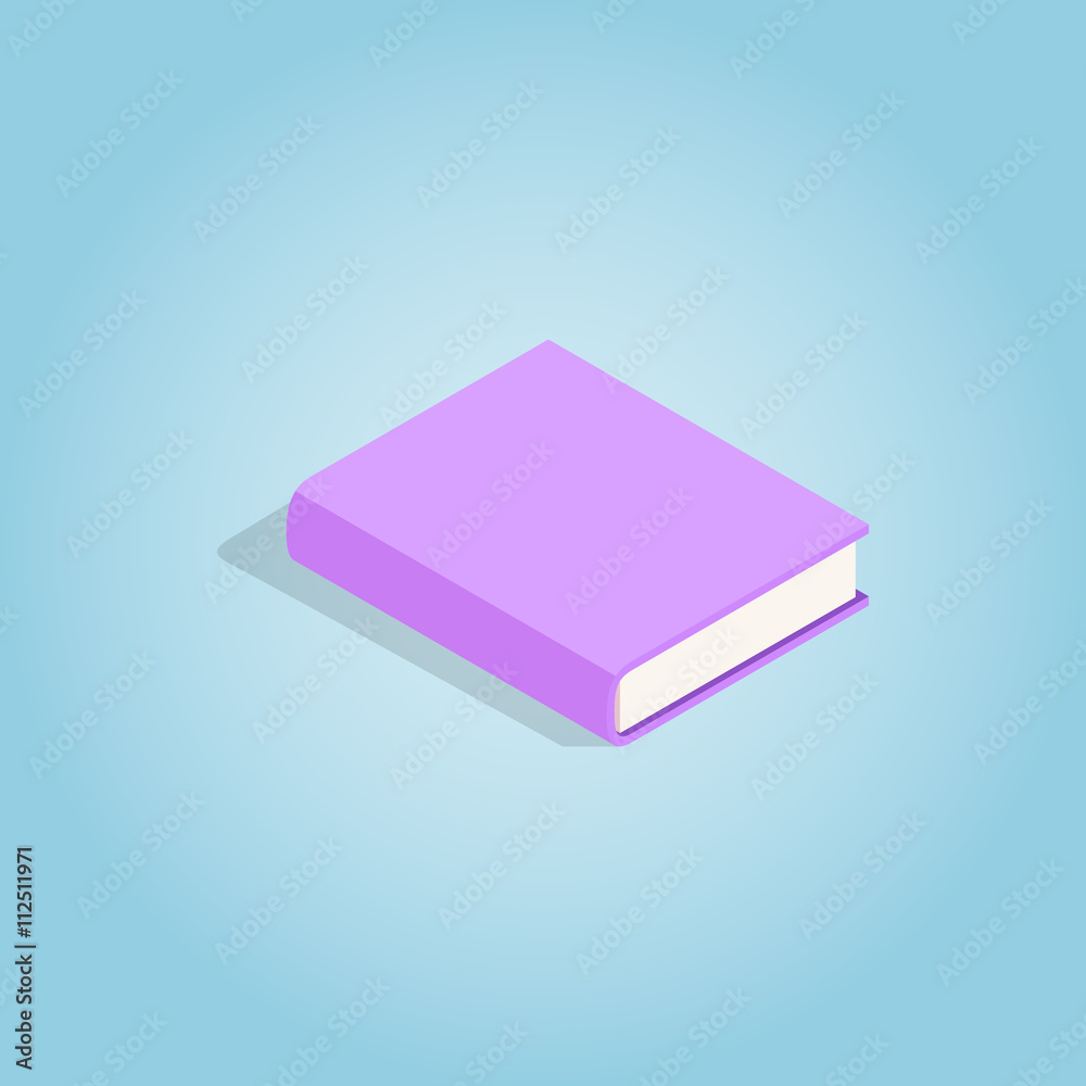 Purple book icon, isometric 3d style Stock Vector | Adobe Stock