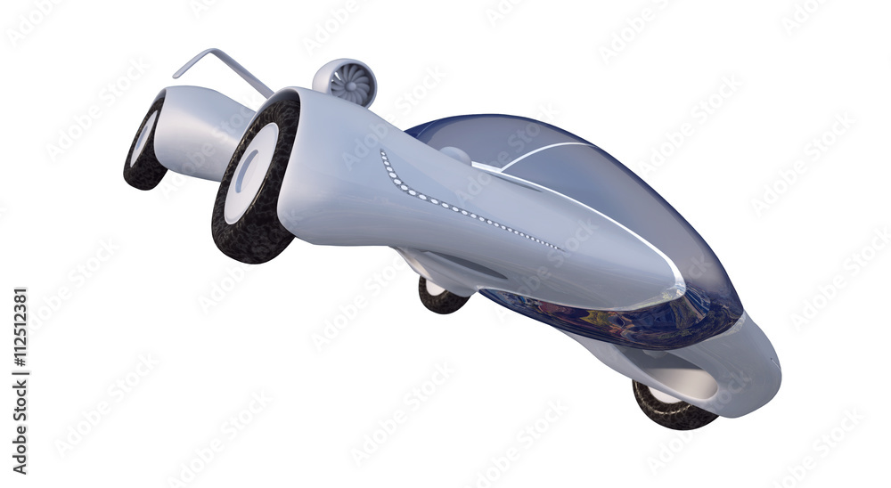 Flying vehicle of the future 3d concept, Air car, Future flying car 3d ...