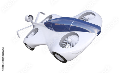 Flying vehicle of the future 3d concept, Air car, Future flying car 3d ...