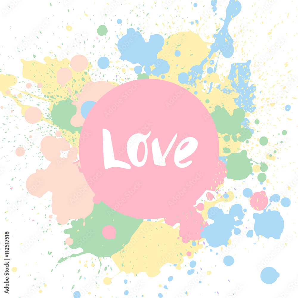 Vector Illustration of a Background Design with Pastel Paint Splashes ...