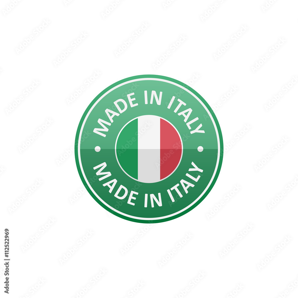 Round "Made in Italy" label with Italian flag Stock Vector | Adobe Stock