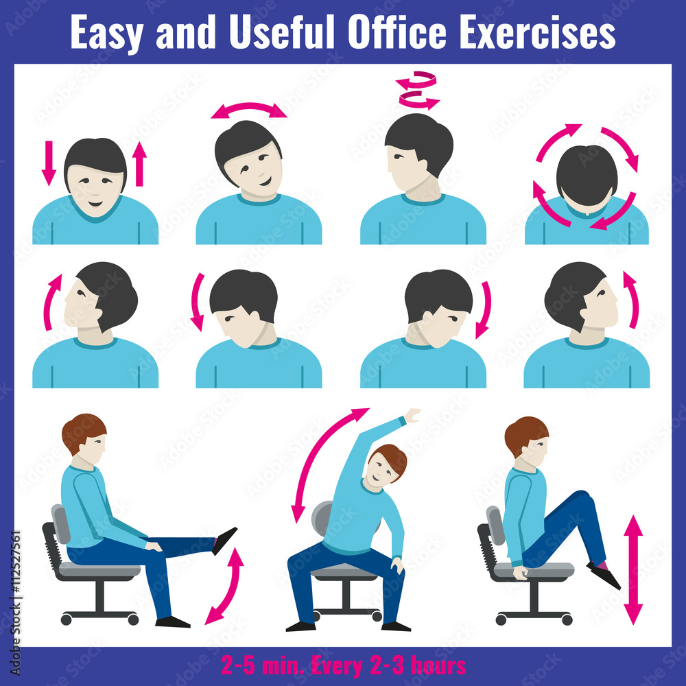 Office syndrome health care concept vector infographic. Syndrome pain ...