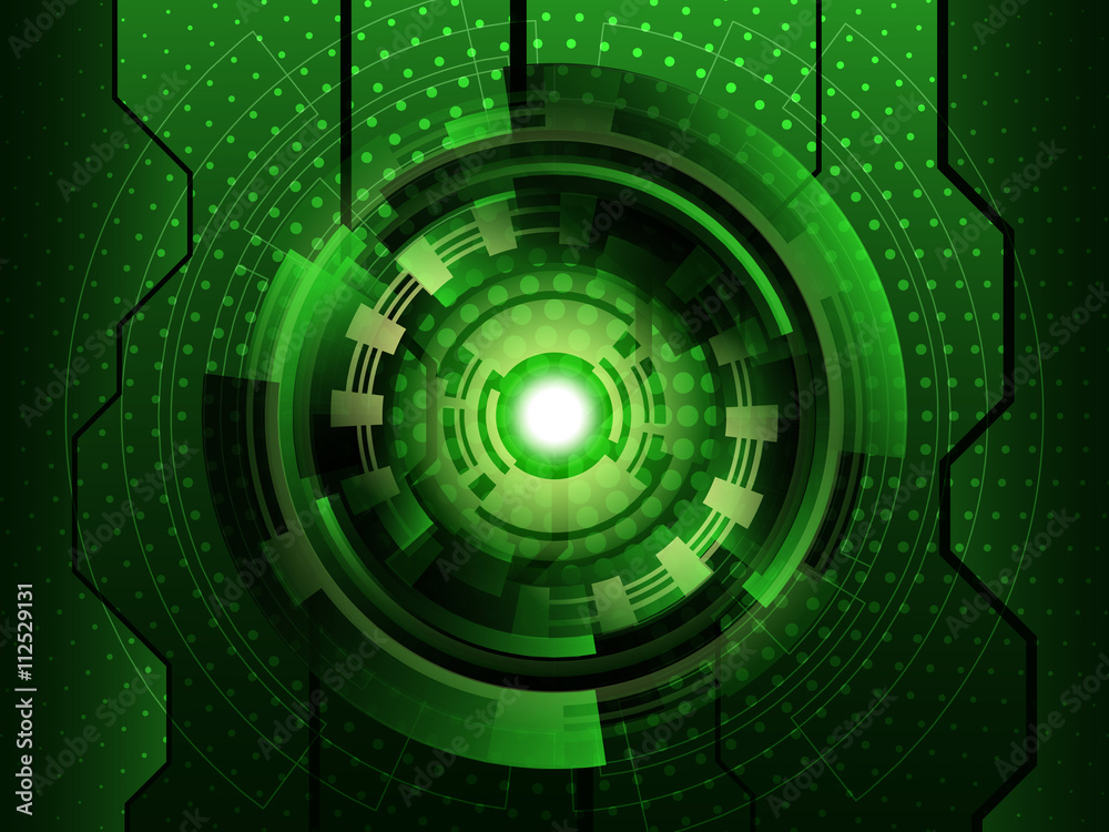 Abstract green futuristic digital technology background. Vector ...