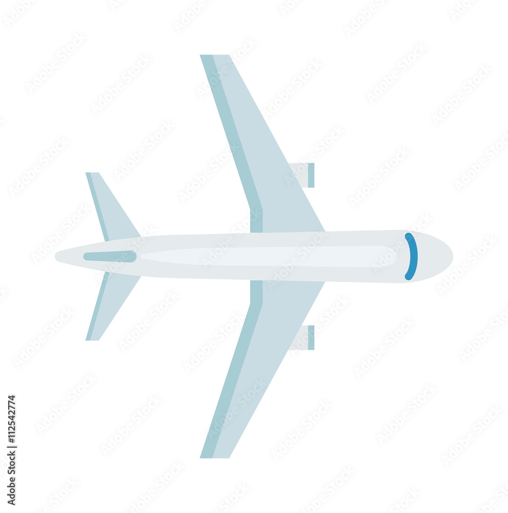 Plane top view vector illustration. Stock Vector | Adobe Stock