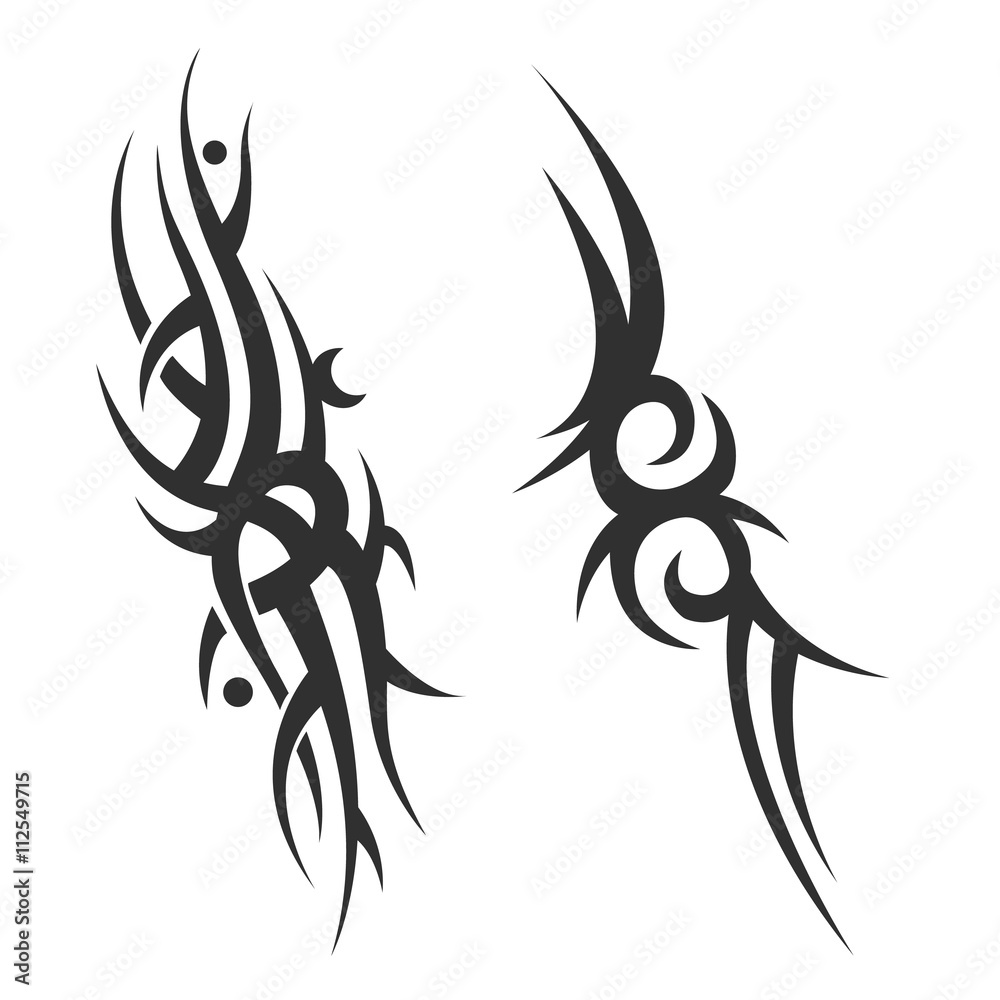 tribal tattoo. vector illustration without transparency. Black tattoo ...