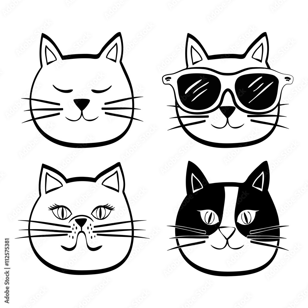 cat design. animal concept. flat illustration , vector Stock Vector ...