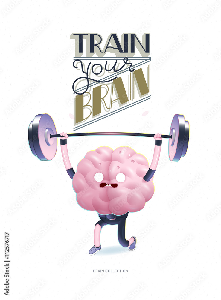 Train your brain poster - the vector illustration of a training brains ...