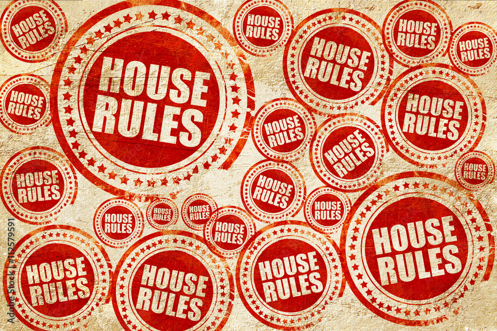 house rules, red stamp on a grunge paper texture Stock Illustration ...