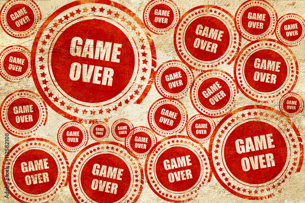 game over, red stamp on a grunge paper texture Stock Illustration ...