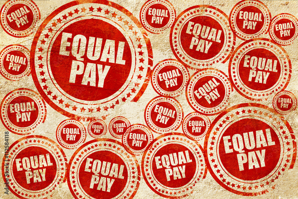 equal pay, red stamp on a grunge paper texture Stock Illustration ...