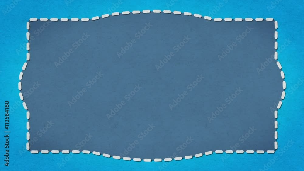 Frame Dashes Border Paper Texture Animated Blue Background Stock Video ...