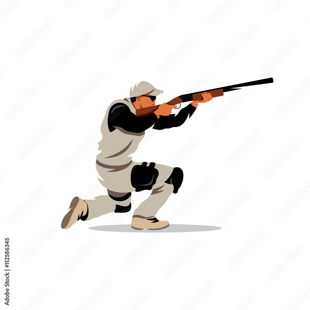 Vector Clay Shooting Cartoon Illustration. Stock Vector | Adobe Stock