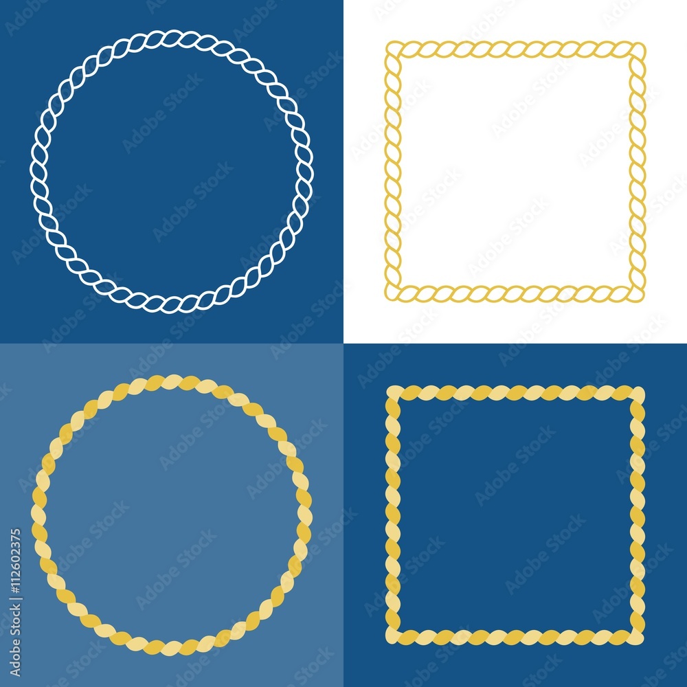 Gold Nautical Rope Border