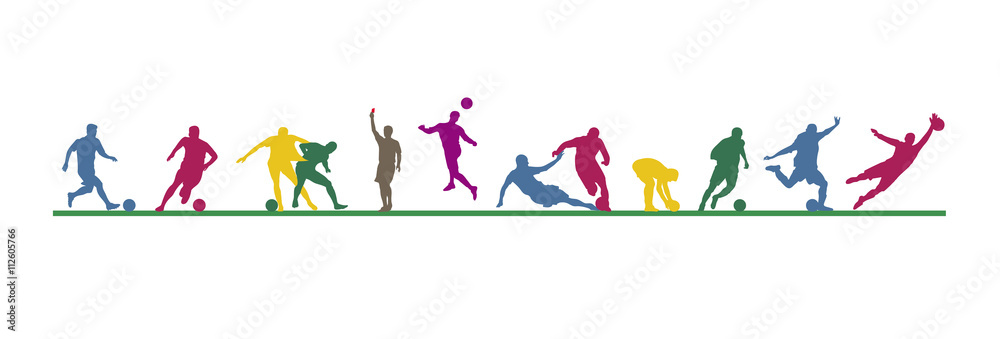 Vettoriale Stock Frise footballeur-couleur | Adobe Stock