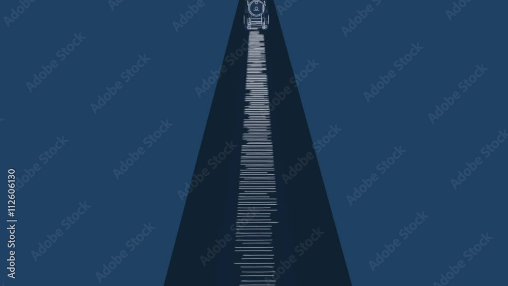 Old steam engine locomotive train with freight rail cars moving on the ...