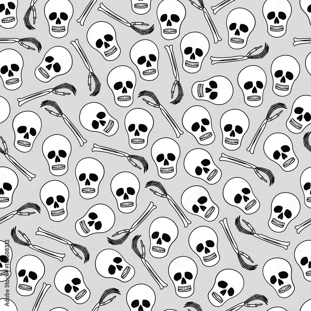 Background with skeletons. Background with skull and skeleton hands ...