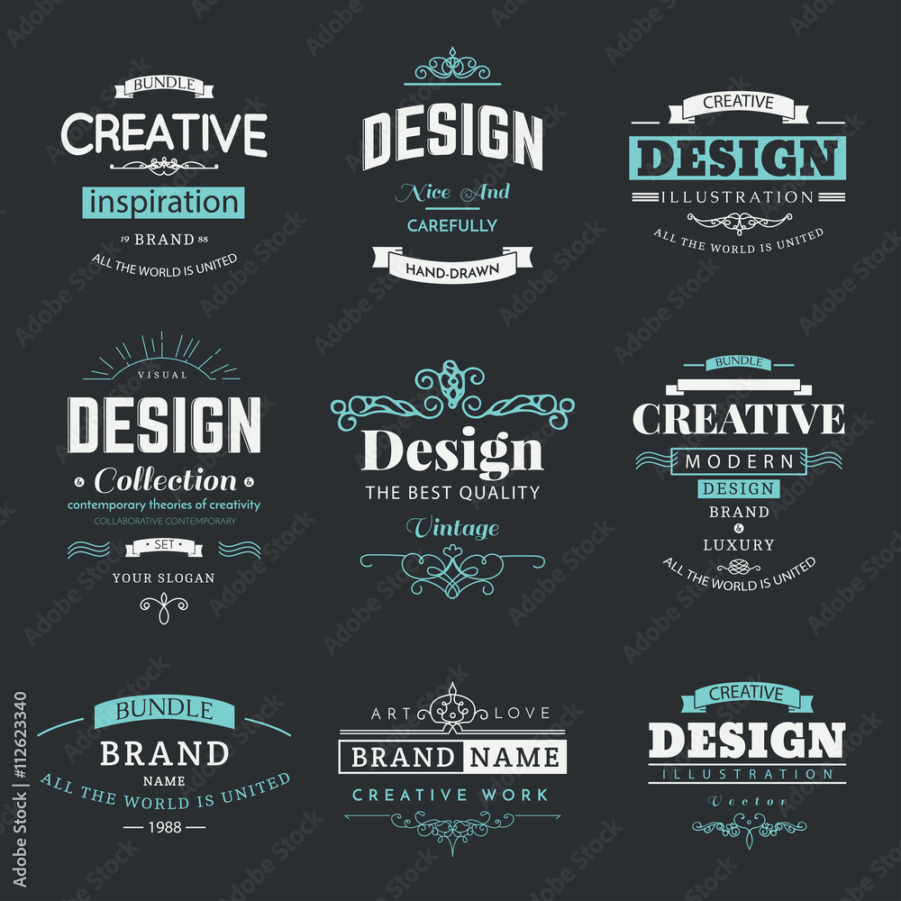 Retro Creative Vintage labels template and Logo set. Vector design ...