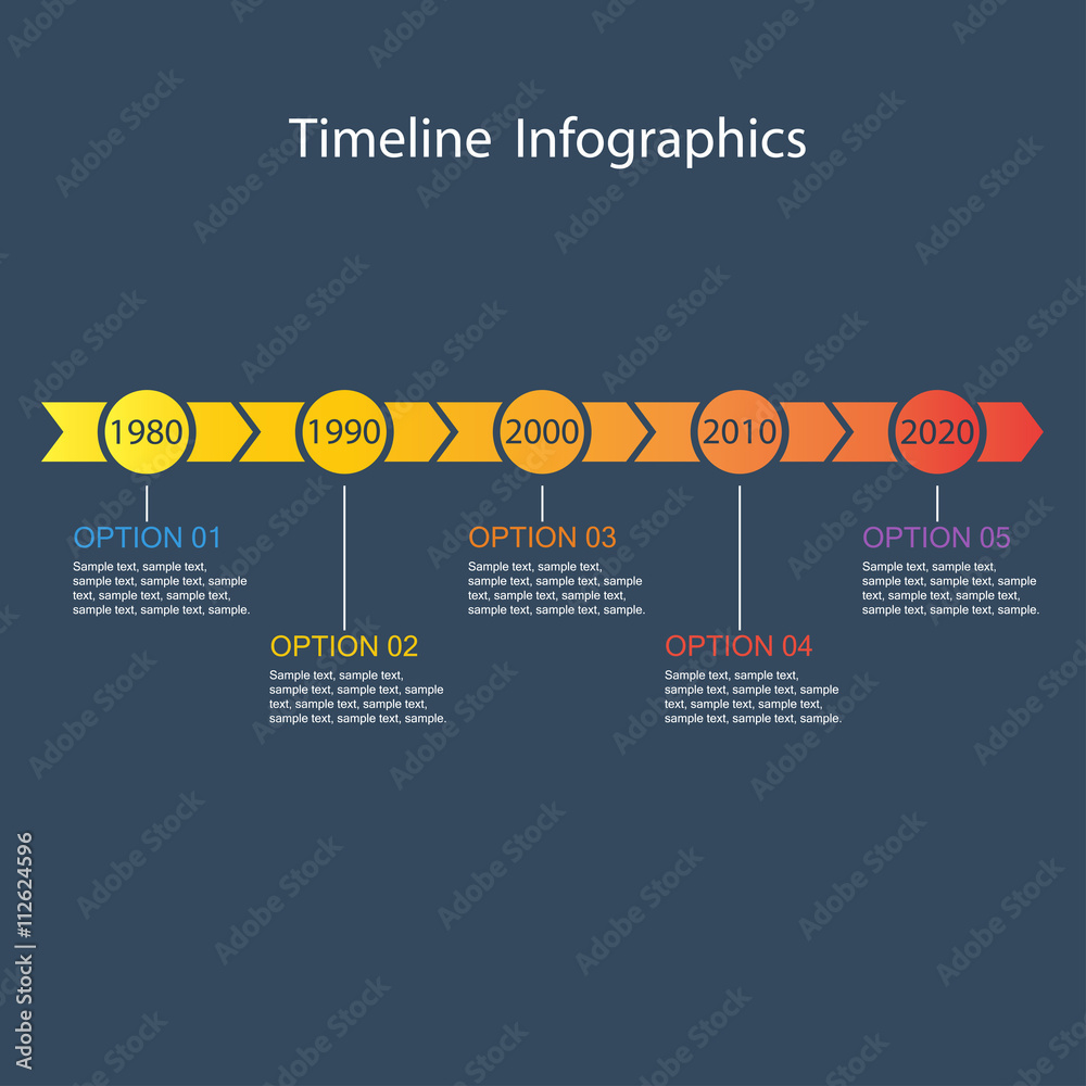 Timeline Infographics template with text. Vector illustration. Stock ...