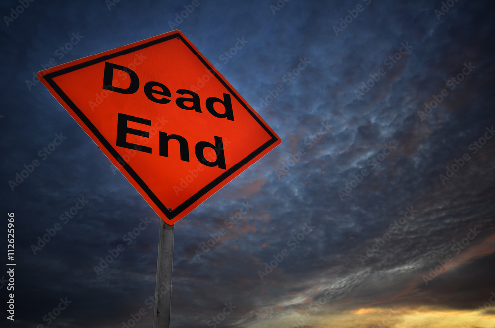 Dead end warning road sign Stock Photo | Adobe Stock