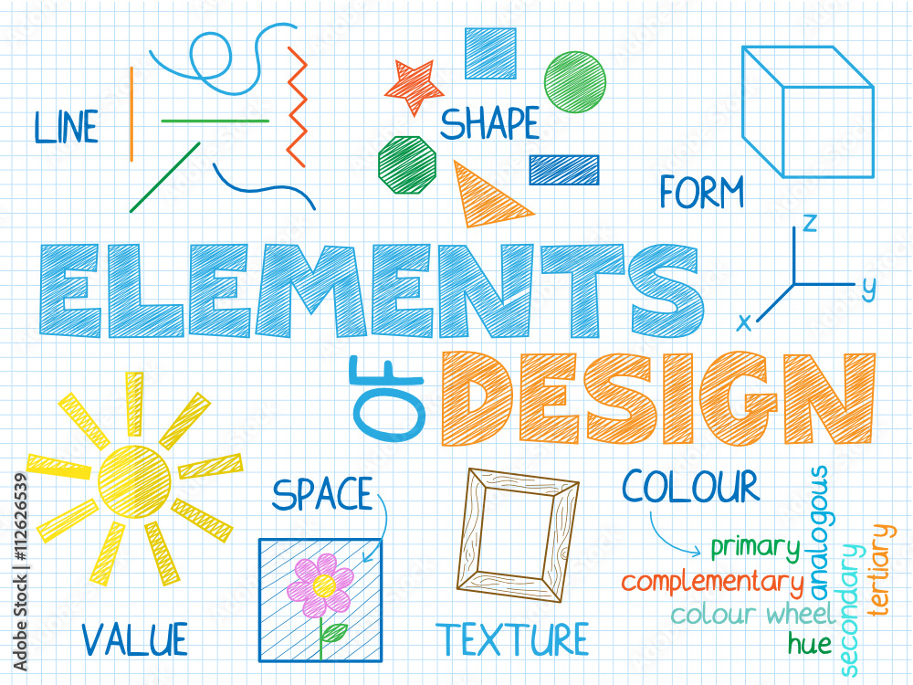 ELEMENTS of DESIGN Vector Sketch Notes Stock Vector | Adobe Stock