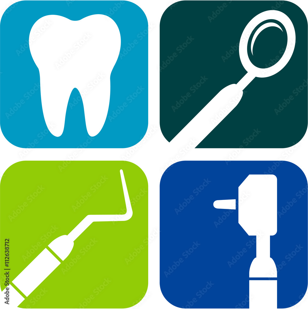 Logo, Signet, Symbol oder Flat Icon zu Zahn, Zahnarzt oder Zahnmedizin ...