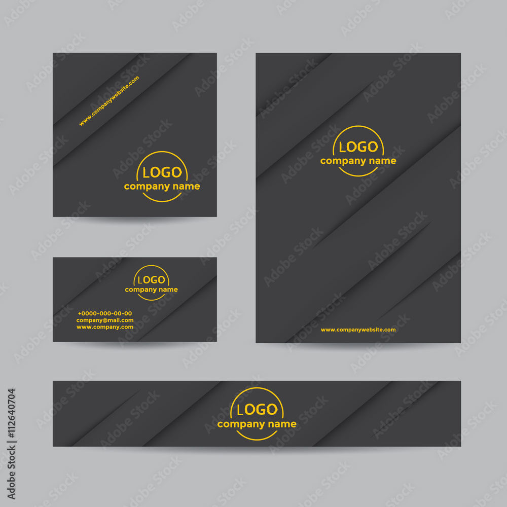 Abstract corporate set of business card, cover, and banner. Vector ...