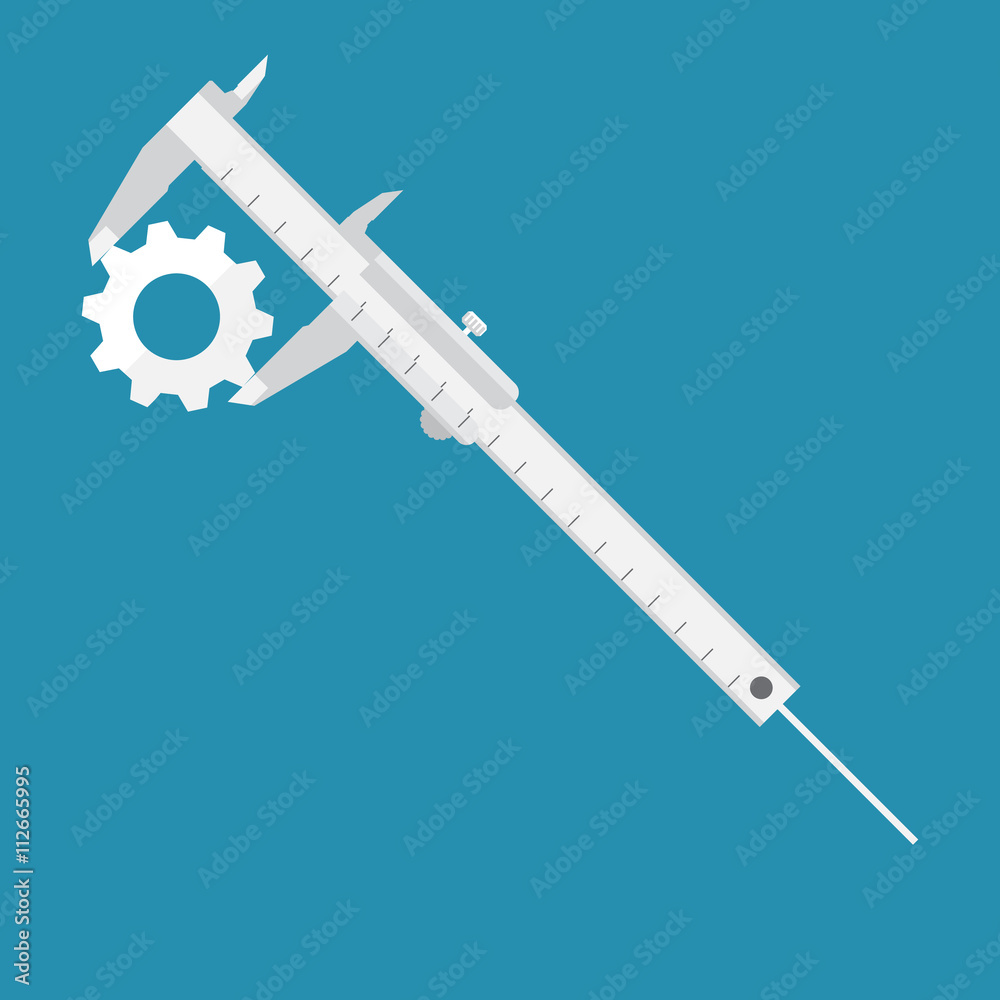 Caliper icon and gear. Stock Vector | Adobe Stock