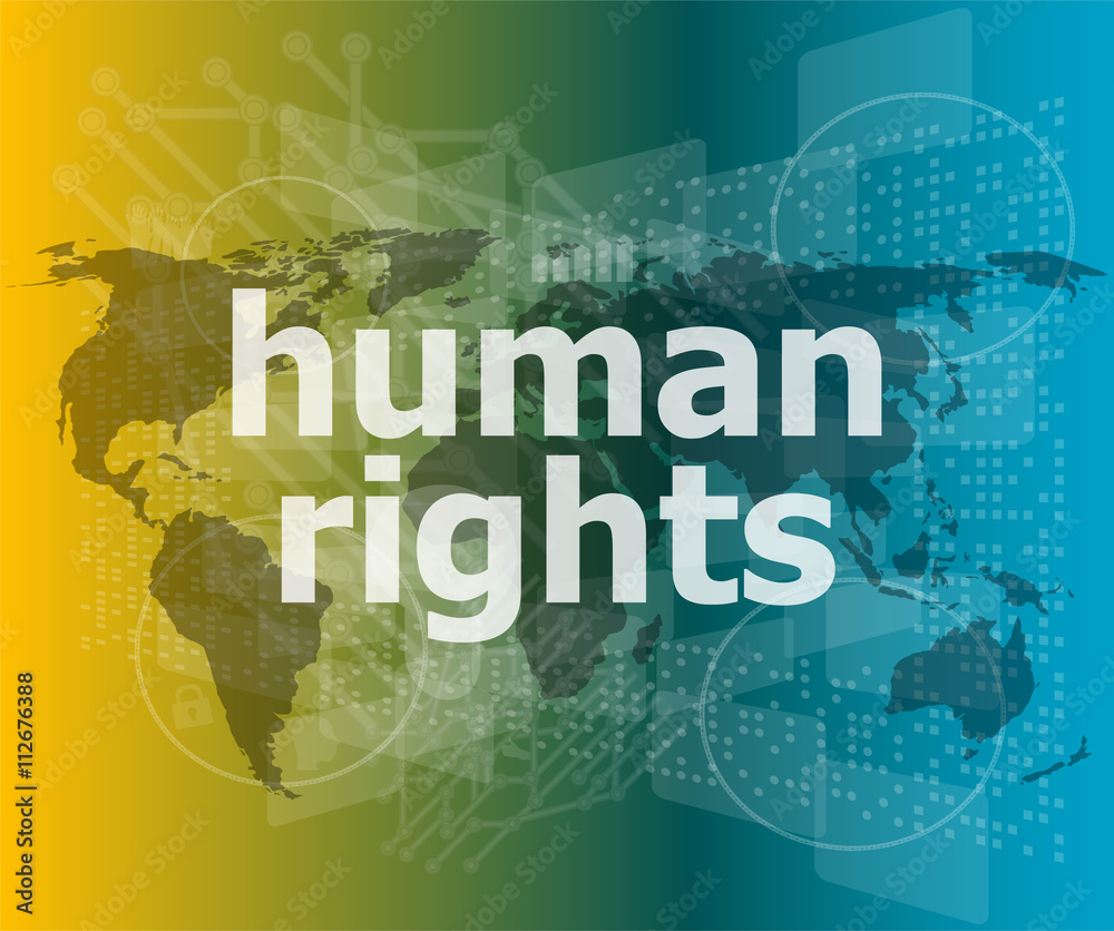 Law concept: words human rights on business digital background vector ...