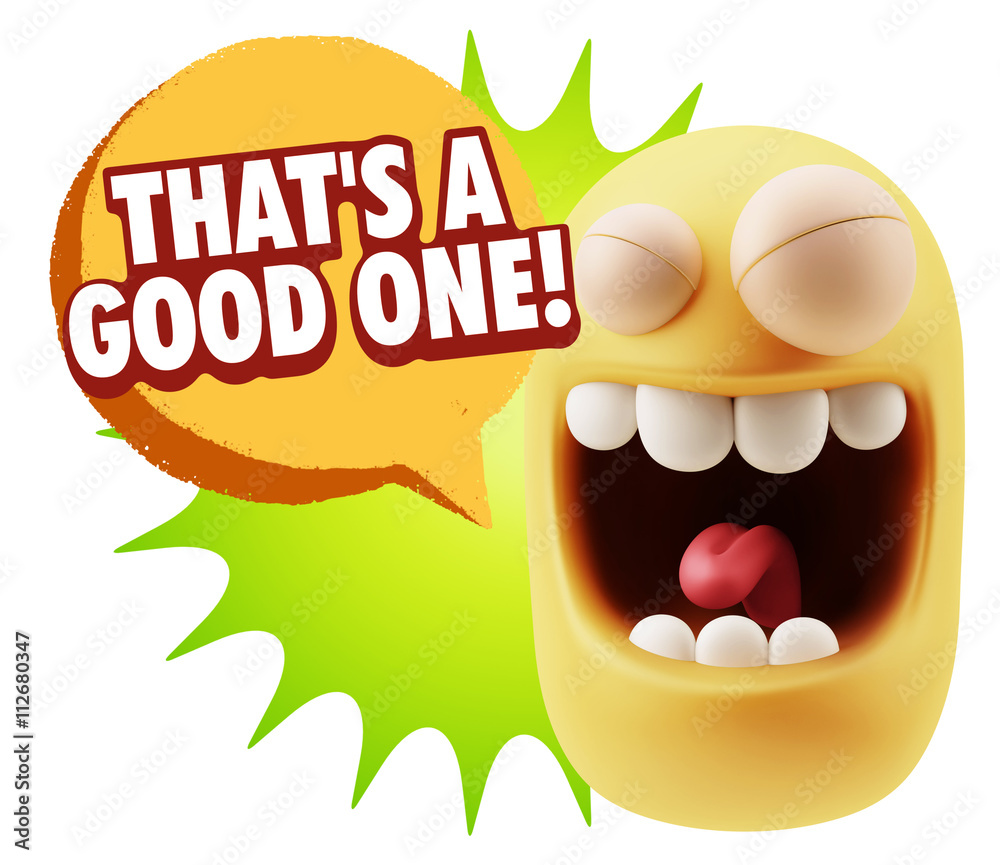 3d Illustration Laughing Character Emoji Expression saying That' Stock ...