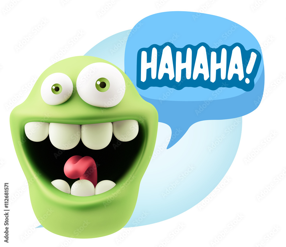 3d Illustration Laughing Character Emoji Expression saying Hahah Stock ...