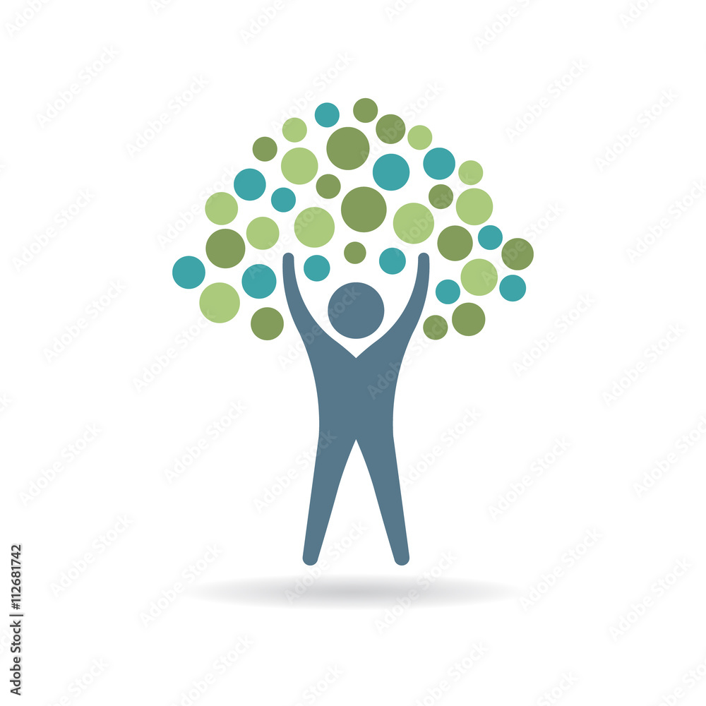 People tree icon circles. Eco life logo. Vector graphic design ...