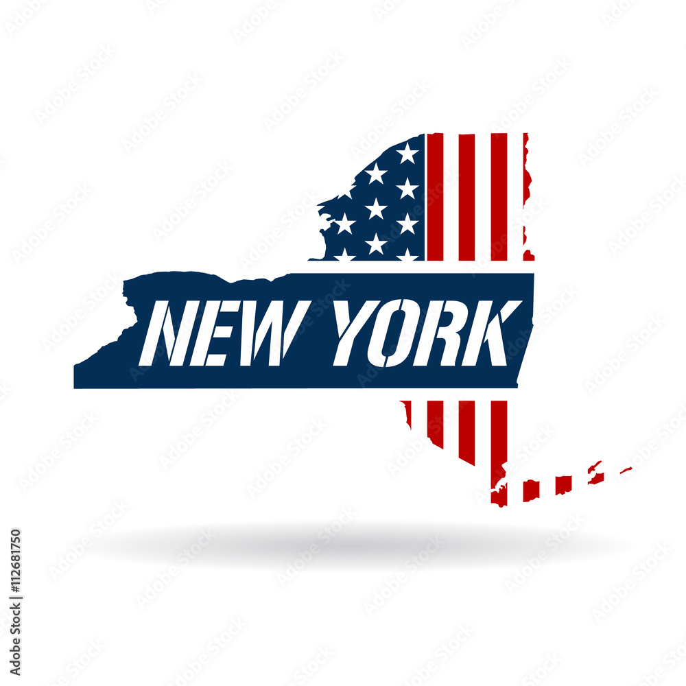 New York patriotic map. Vector graphic design illustration Stock Vector ...