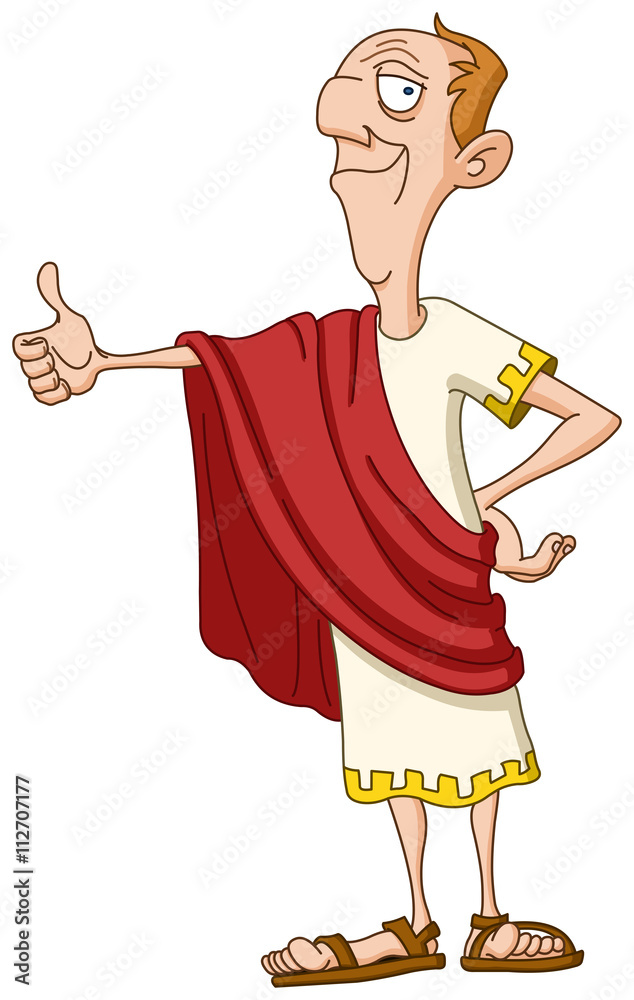 Roman emperor with thumb up Stock Vector | Adobe Stock