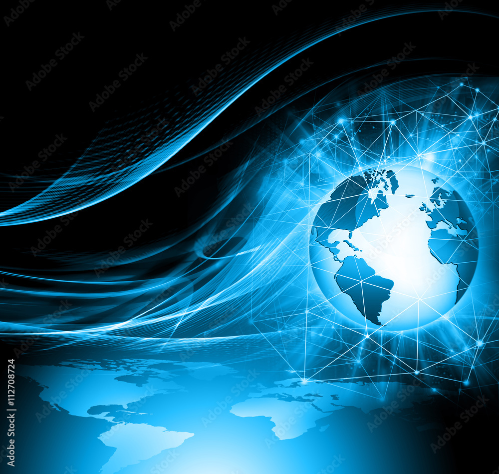 Best Internet Concept of global business. Globe, glowing lines on ...