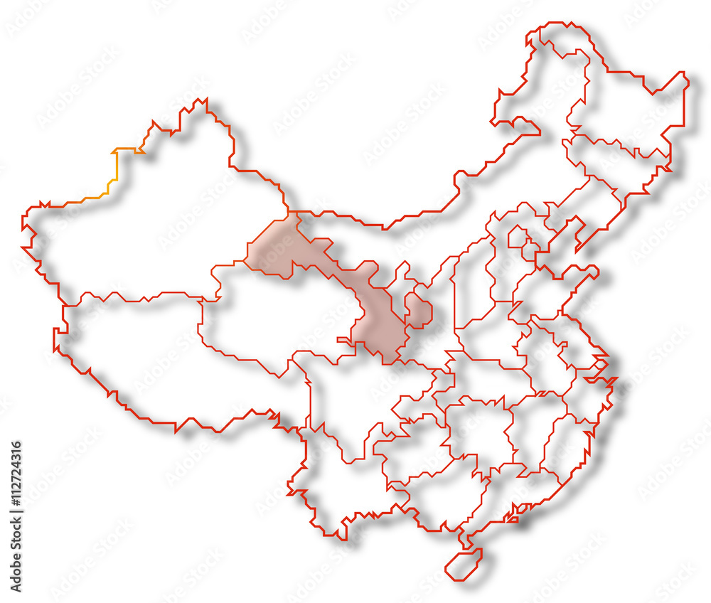 Map Gansu China