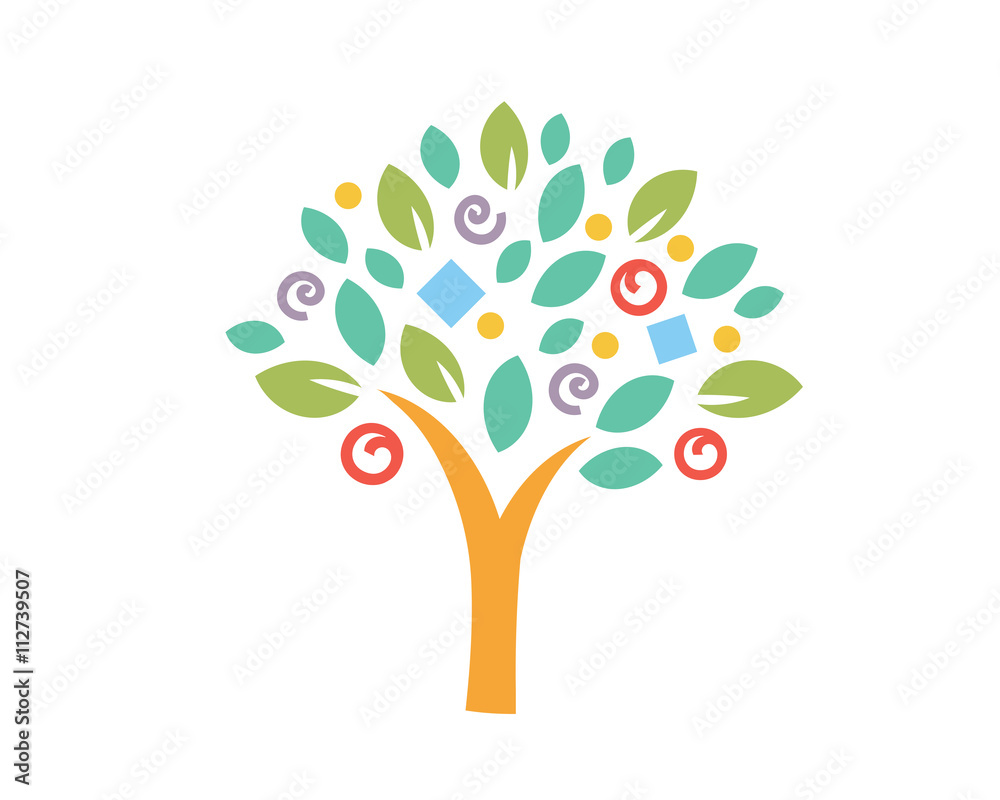 Modern Tree Logo - Colorful Creative Tree Symbol Stock Vector | Adobe Stock