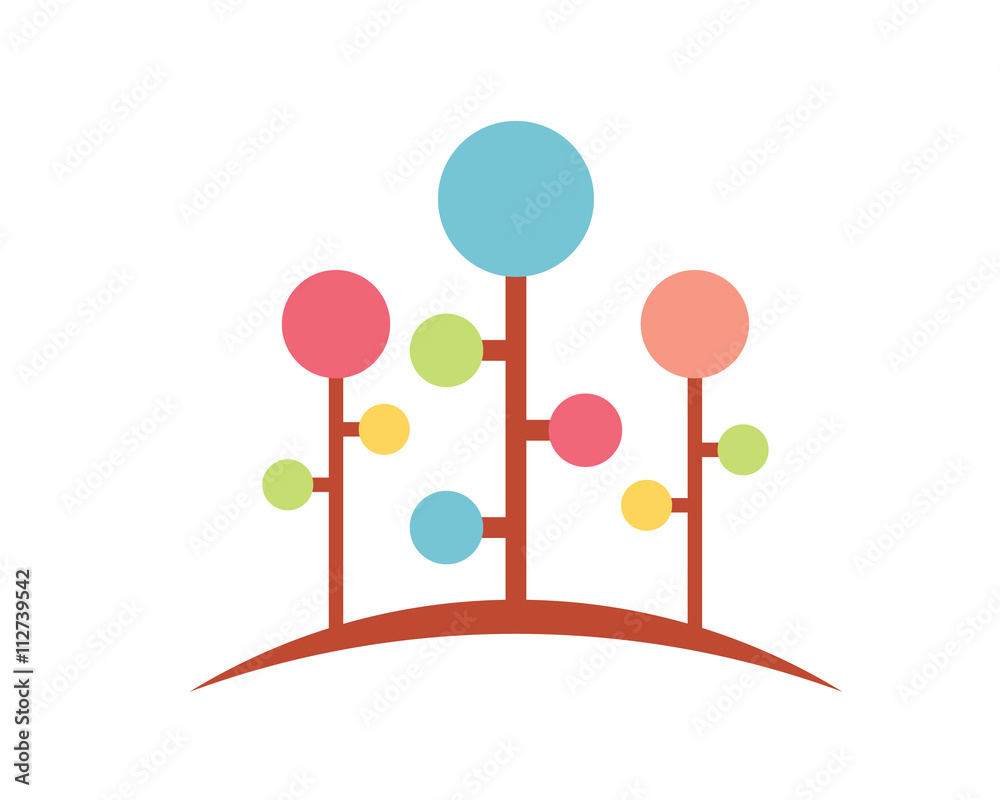 Modern Tree Logo - Circle Tree Symbol Stock Vector | Adobe Stock