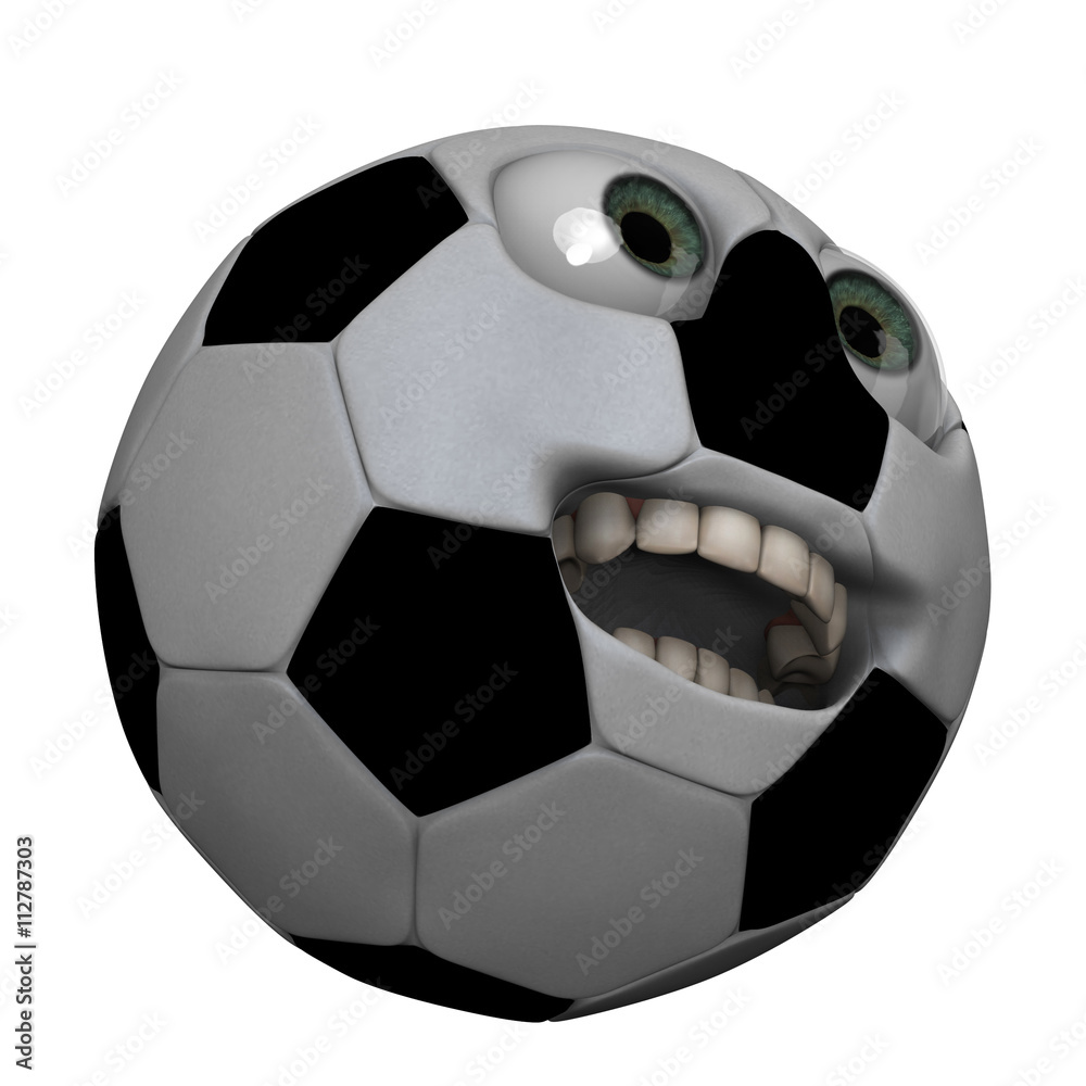 Smiling Football / lachender Fußball 3D rendering Stock Illustration ...