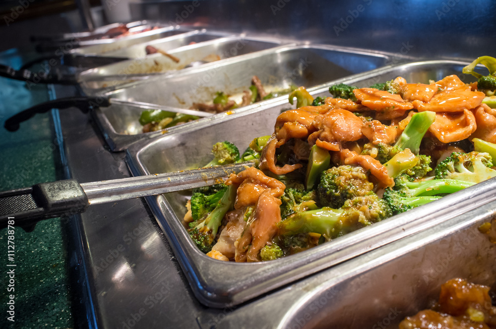 Chicken and Broccoli Buffet Stock Photo | Adobe Stock