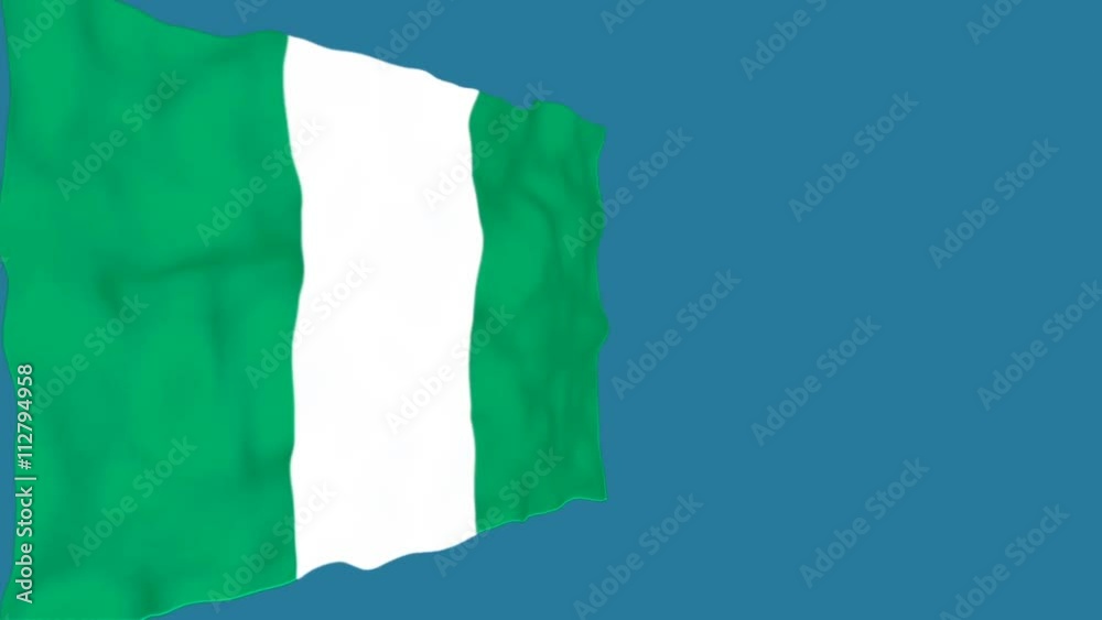 Flag of Nigeria. Official Nigeria flag. Isolated waving Nigeria ...