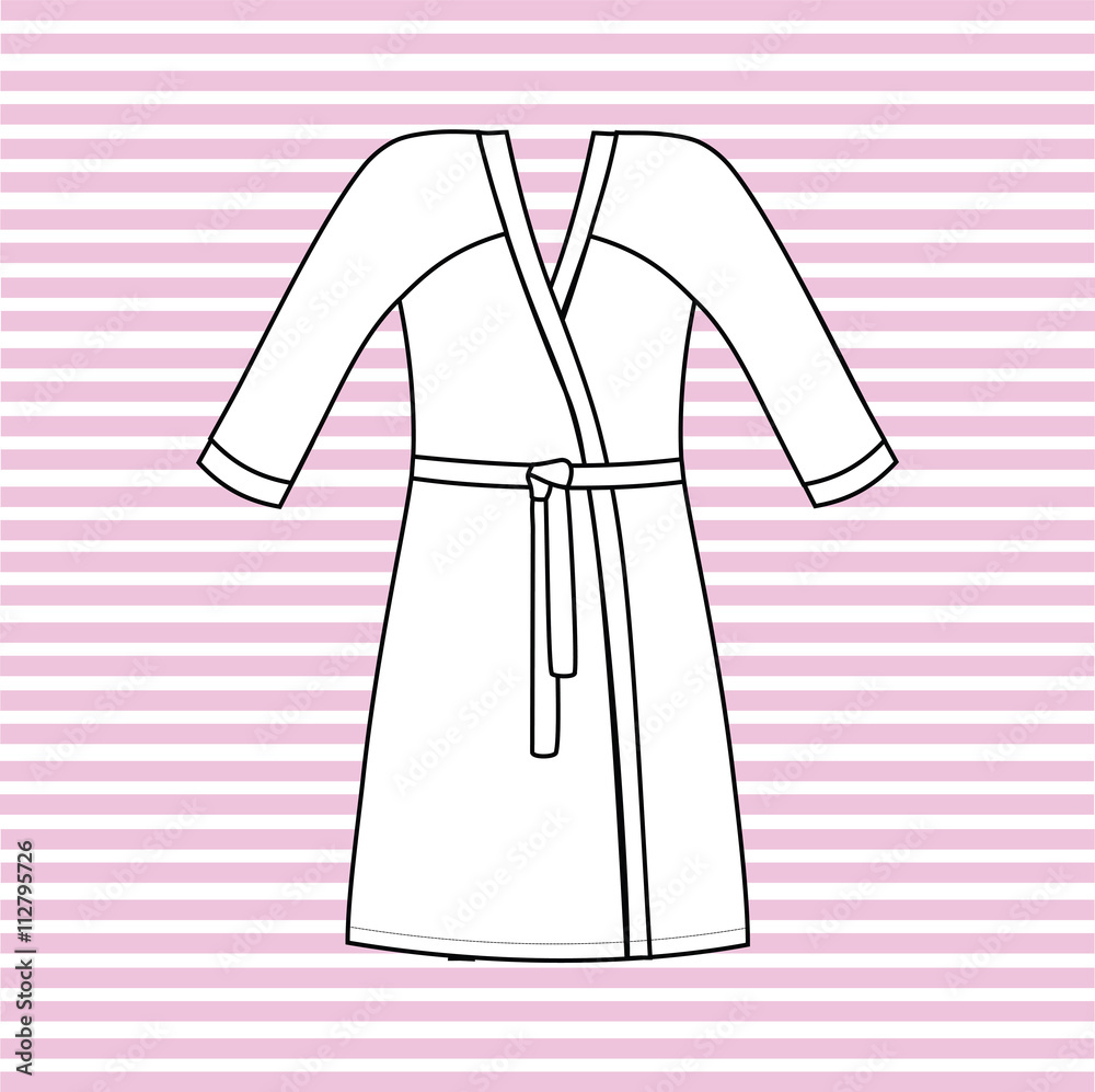 bathrobe drawn vector. gown female home. Stock Vector | Adobe Stock